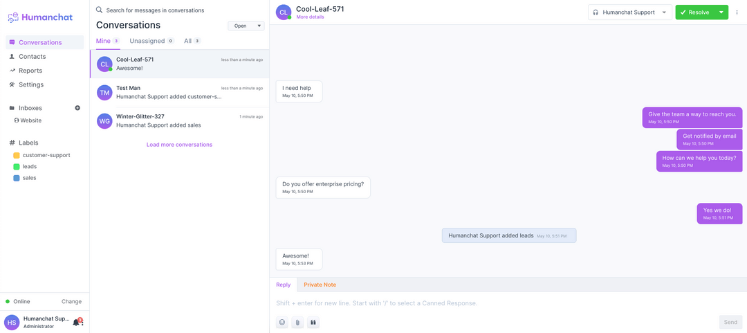 Humanchat - A better way to talk with your customers!